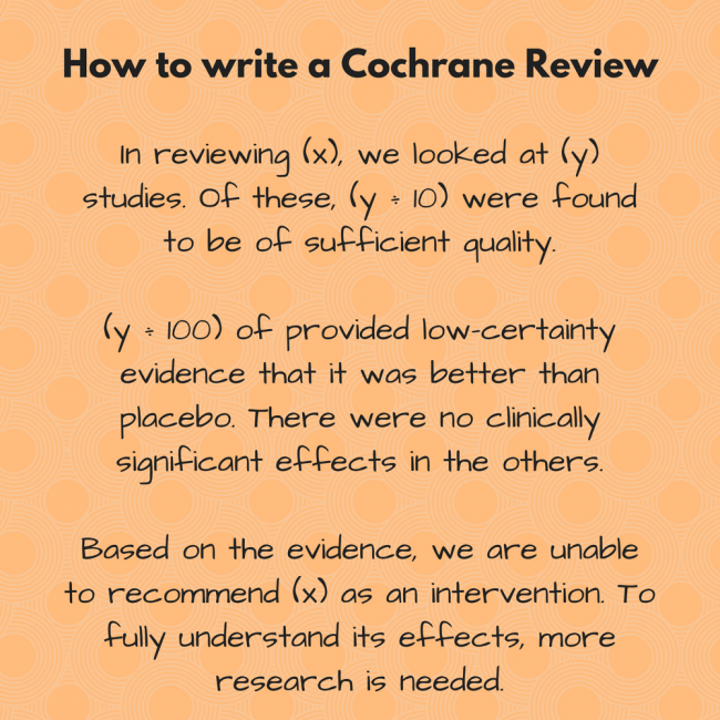 How to write a Cochrane Review – Chris Worfolk's Blog